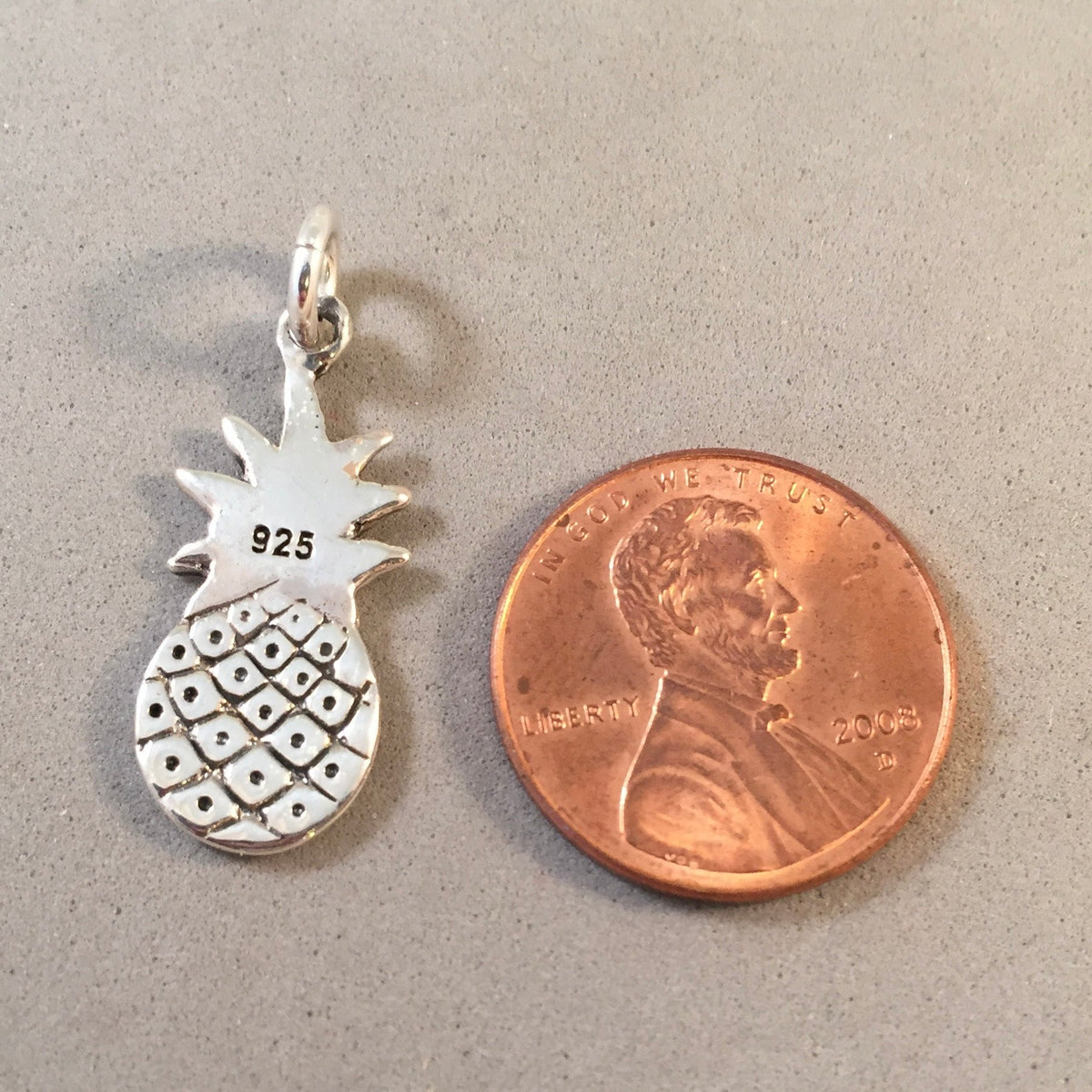PINEAPPLE Detailed .925 Sterling Silver Charm Pendant Fruit Food Kitch ...