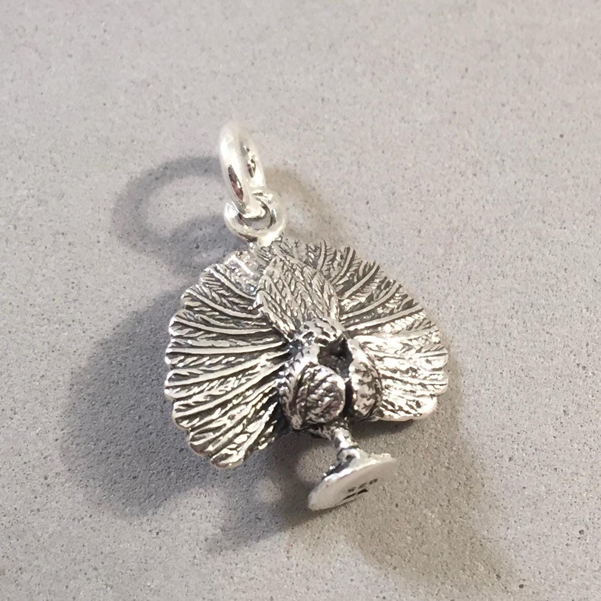 PEACOCK .925 Sterling Silver Charm Pendant Bird BI46 – Haylee's Silver