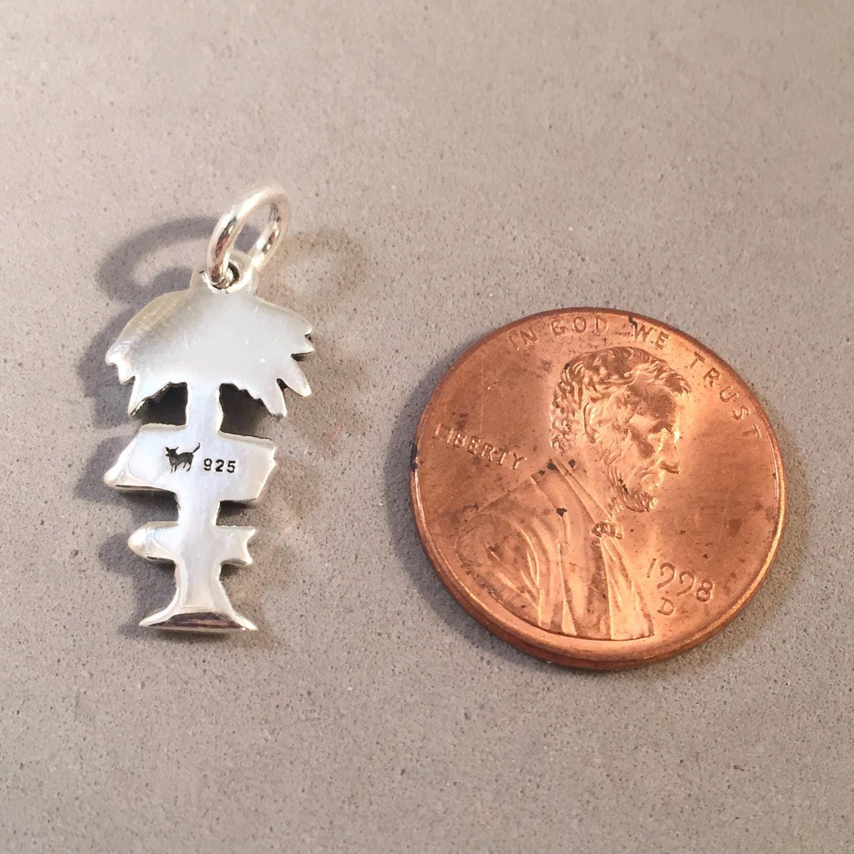 IXTAPA .925 Sterling Silver Charm Pendant Mexico Palm Tree Beach Sign ...