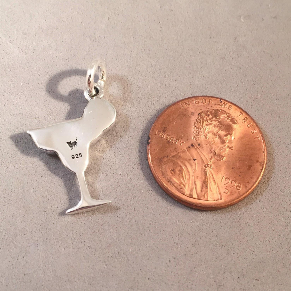 ACAPULCO .925 Sterling Silver Charm Pendant Mexico Margarita Glass Sou ...