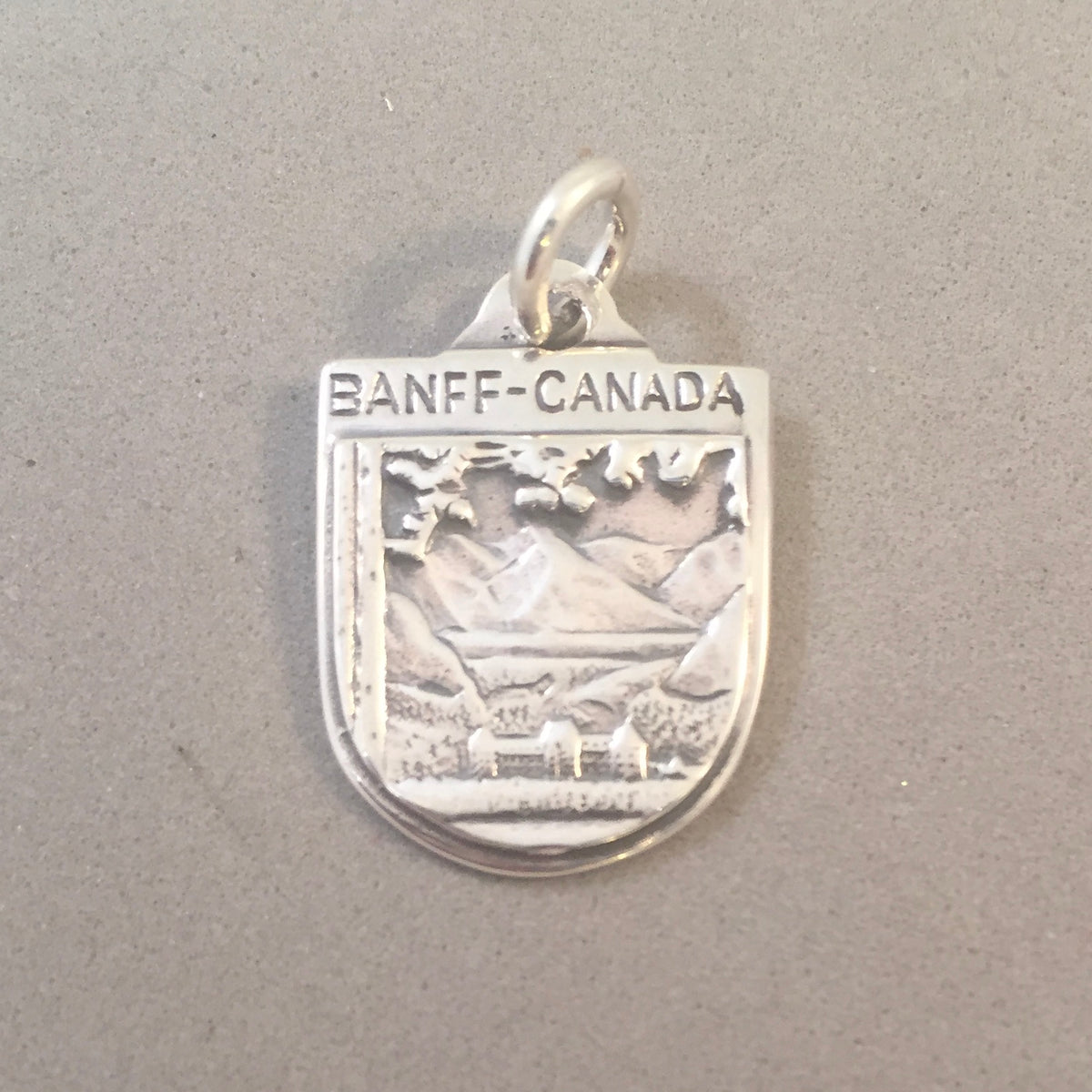 BANFF CANADA .925 Sterling Silver Charm Pendant National Park Lake Lou ...