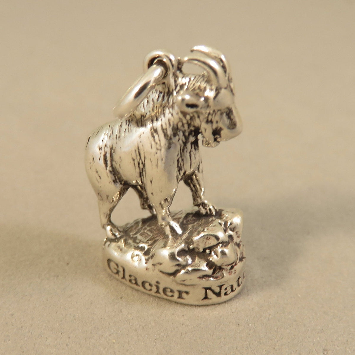 GLACIER MOUNTAIN GOAT .925 Sterling Silver 3-D Charm Pendant National ...