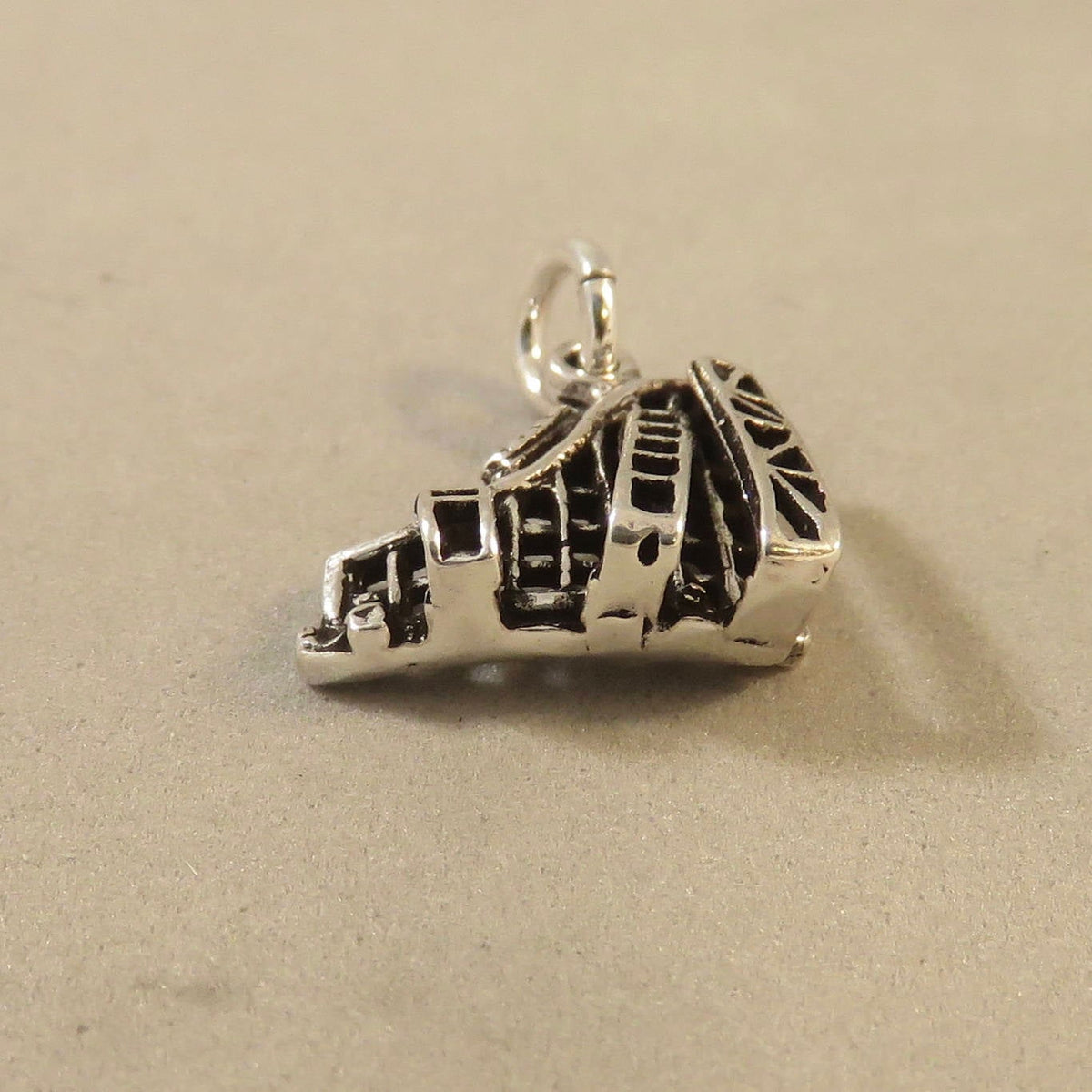 ROLLER COASTER .925 Sterling Silver 3-D Charm Pendant Amusement Theme ...