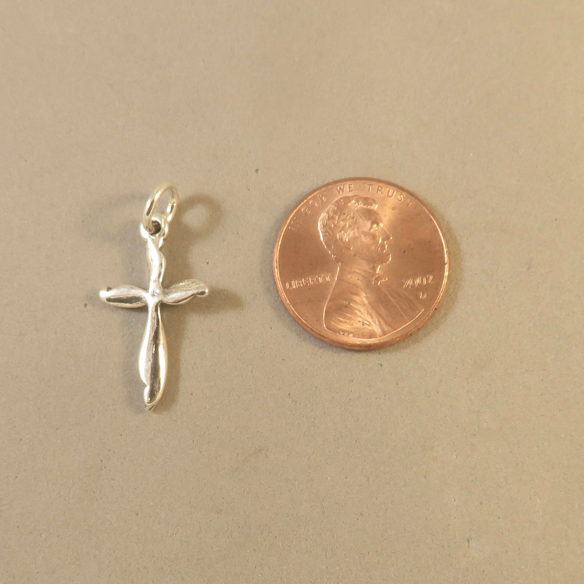 CROSS .925 Sterling Silver Charm Pendant Unique Freeform Feminine Chri ...