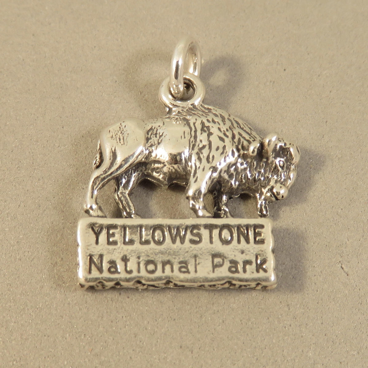YELLOWSTONE BUFFALO .925 Sterling Silver Charm Pendant National Park W ...