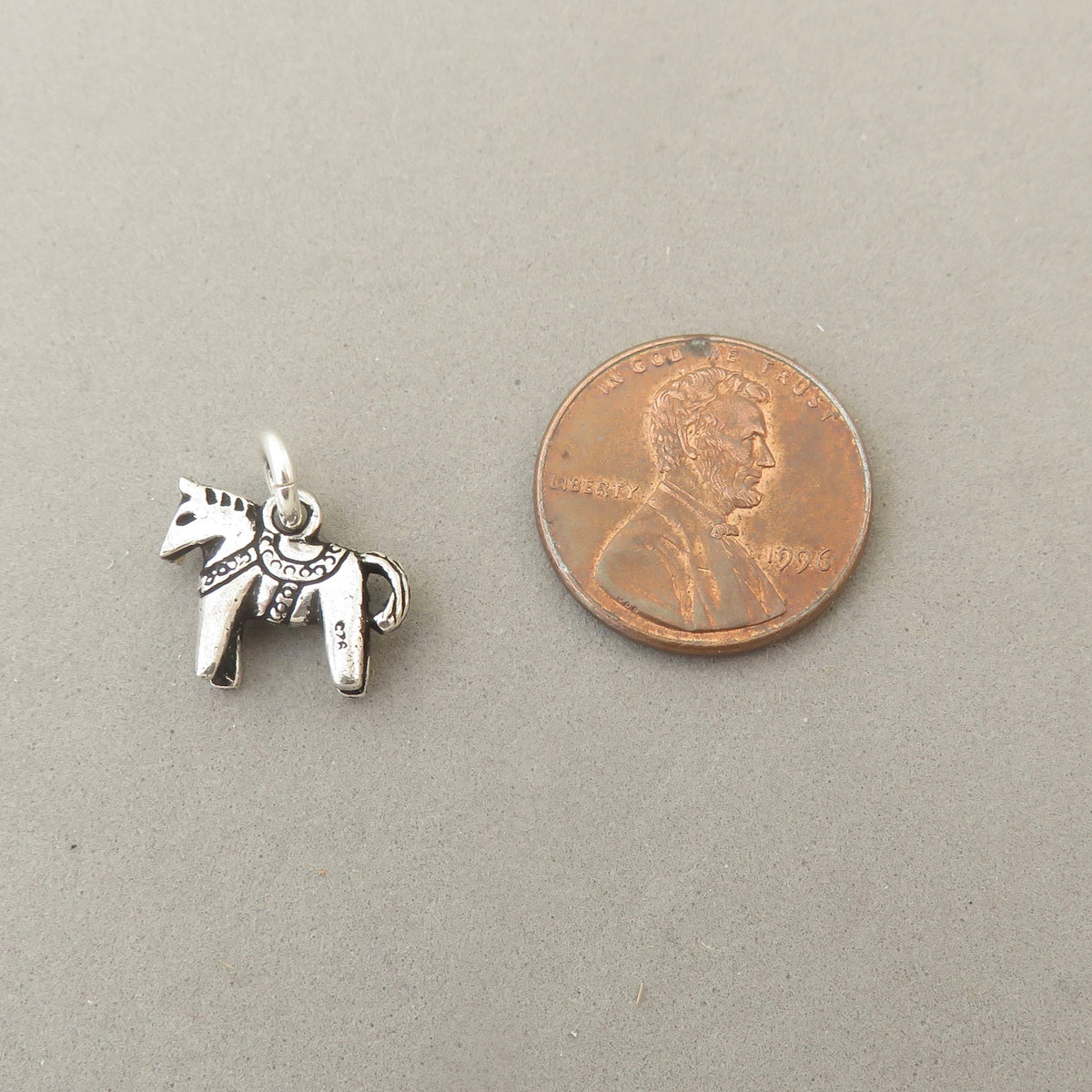 DALA HORSE .925 Sterling Silver Charm Pendant Traditional Swedish Dale ...