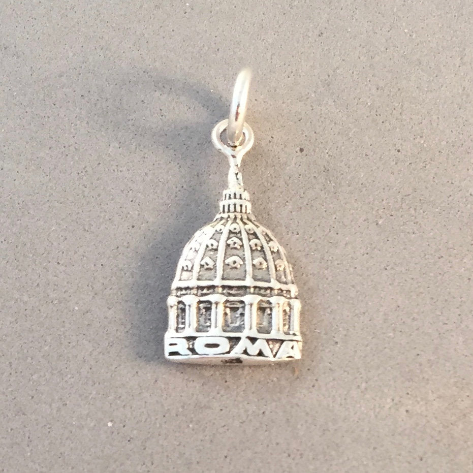 ROMA .925 Sterling Silver Charm Pendant Vatican City Rome Italy Saint ...