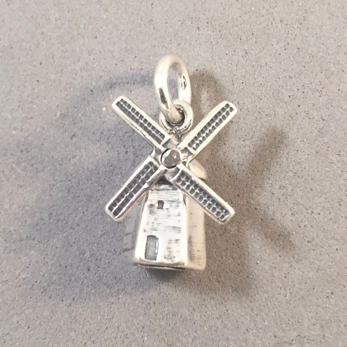 DUTCH WINDMILL .925 Sterling Silver 3-D Charm Pendant Holland Solvang ...