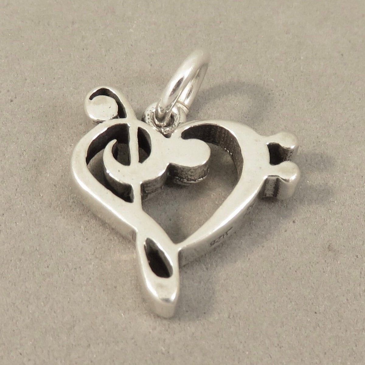 Sale! BASS Clef & TREBLE Clef HEART .925 Sterling Silver 3-D Charm Pen ...