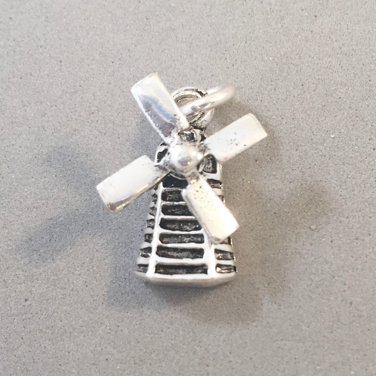 DUTCH SPINNING WINDMILL .925 Sterling Silver 3-D Charm Pendant Holland ...