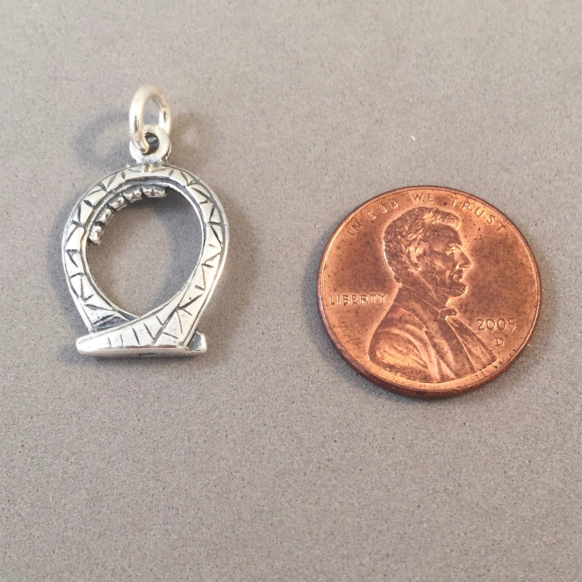 ROLLER COASTER LOOP .925 Sterling Silver 3-D Charm Pendant Upside Down ...