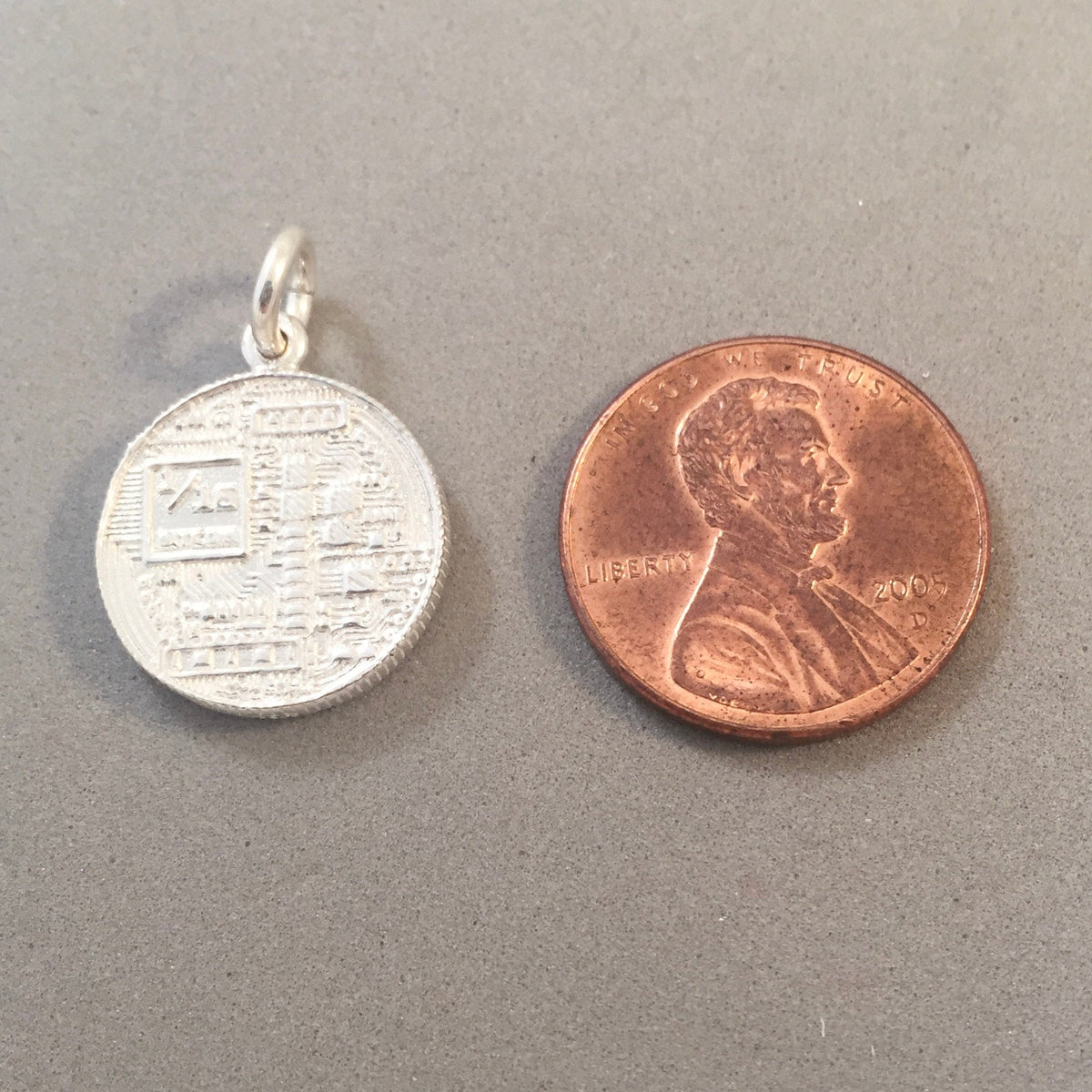 BITCOIN .925 Sterling Silver 3-D Charm Pendant Money Crypto Currency H ...