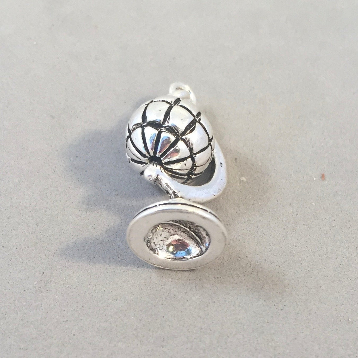 GLOBE .925 Sterling Silver 3-D Moving Charm Pendant Travel Trip Around ...