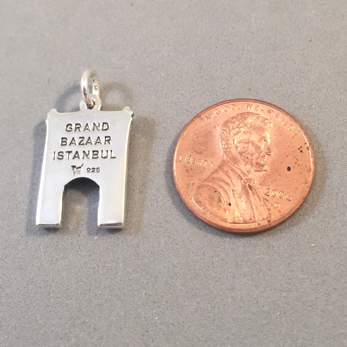 GRAND BAZAAR .925 Sterling Silver Charm Pendant Istanbul Turkey Market ...