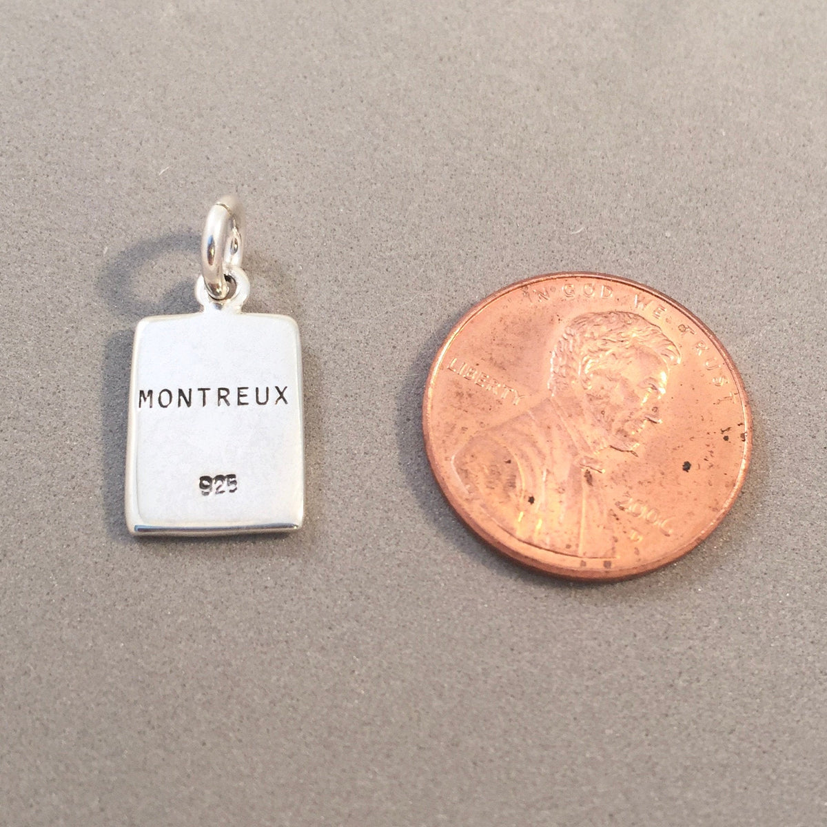 MONTREUX .925 Sterling Silver 3-D Charm Pendant Alps Lake Geneva Switz ...