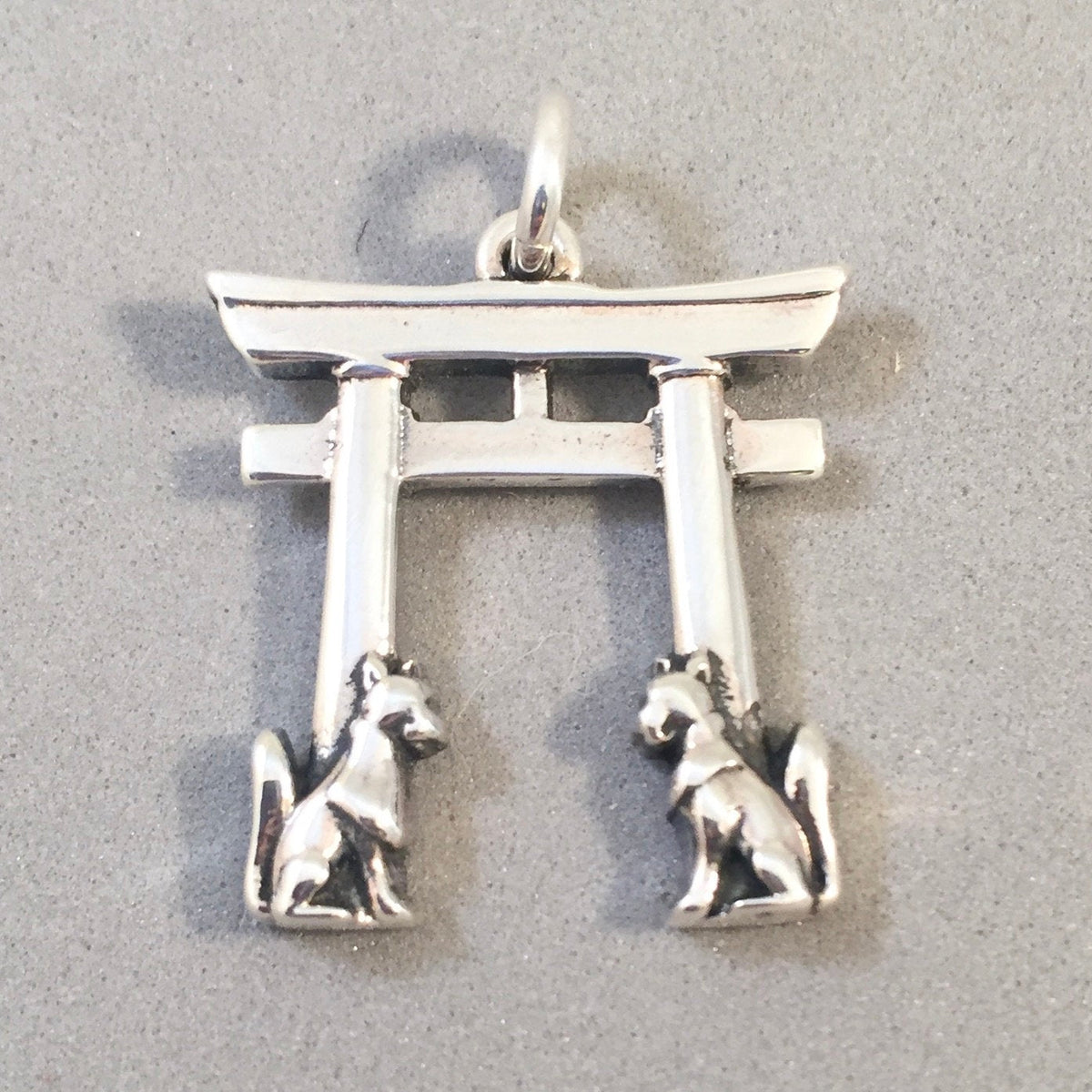 FUSHIMI INARI-TAISHA Large .925 Sterling Silver Charm Pendant Kyoto Ja ...