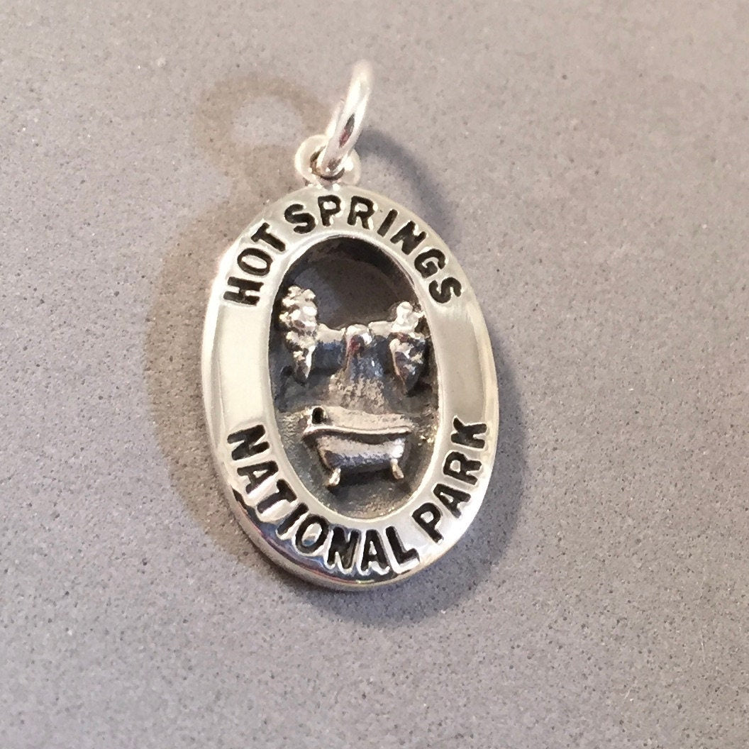HOT SPRINGS National Park .925 Sterling Silver Charm Pendant Arkansas ...