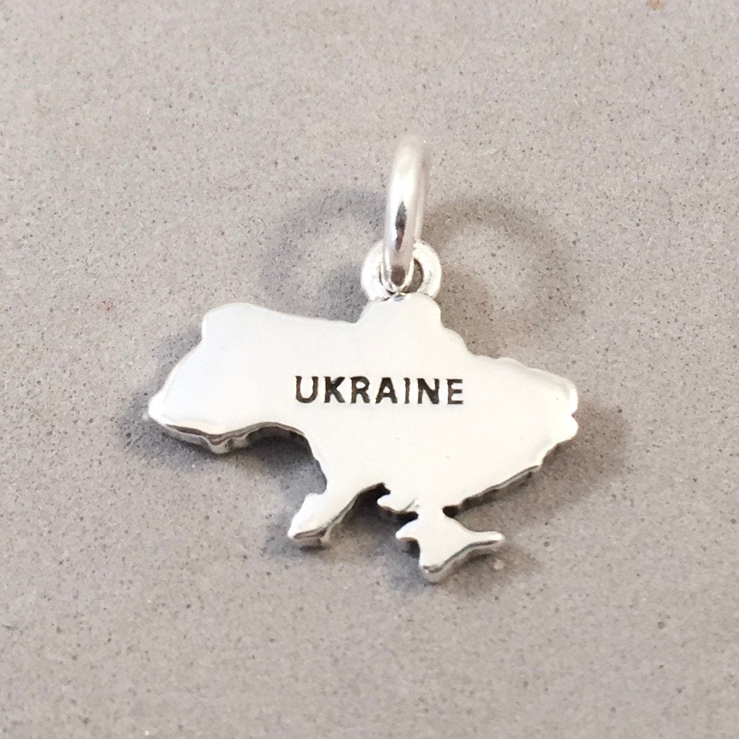 UKRAINE MAP .925 Sterling Silver Charm Pendant Country Europe Kyiv Sou – Haylee's Silver