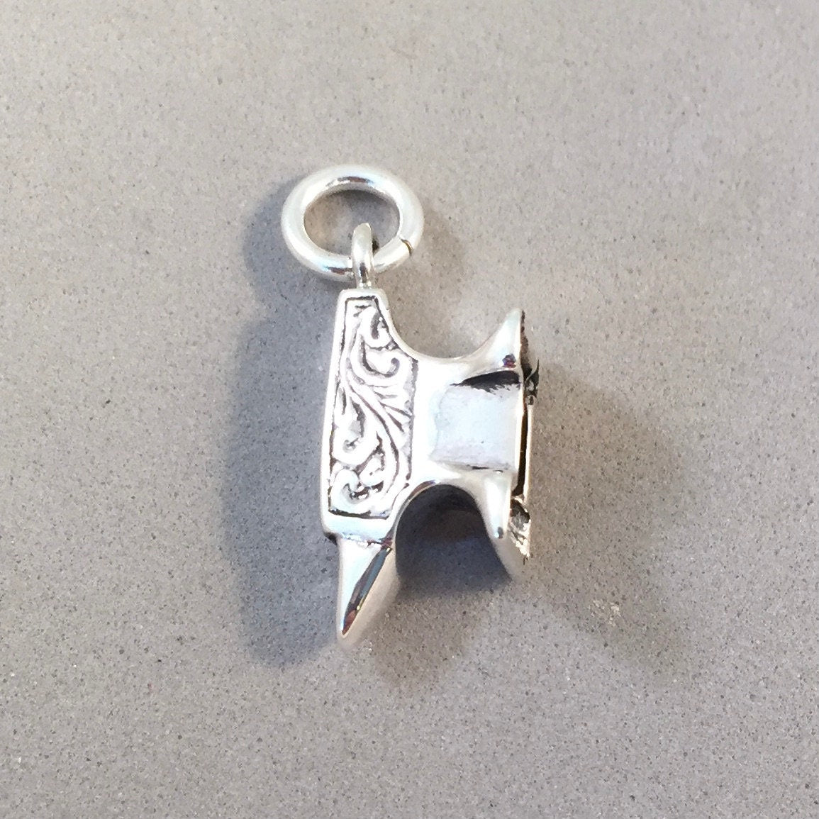 GRETNA GREEN ANVIL .925 Sterling Silver 3-D Charm Pendant Scotland Bla ...