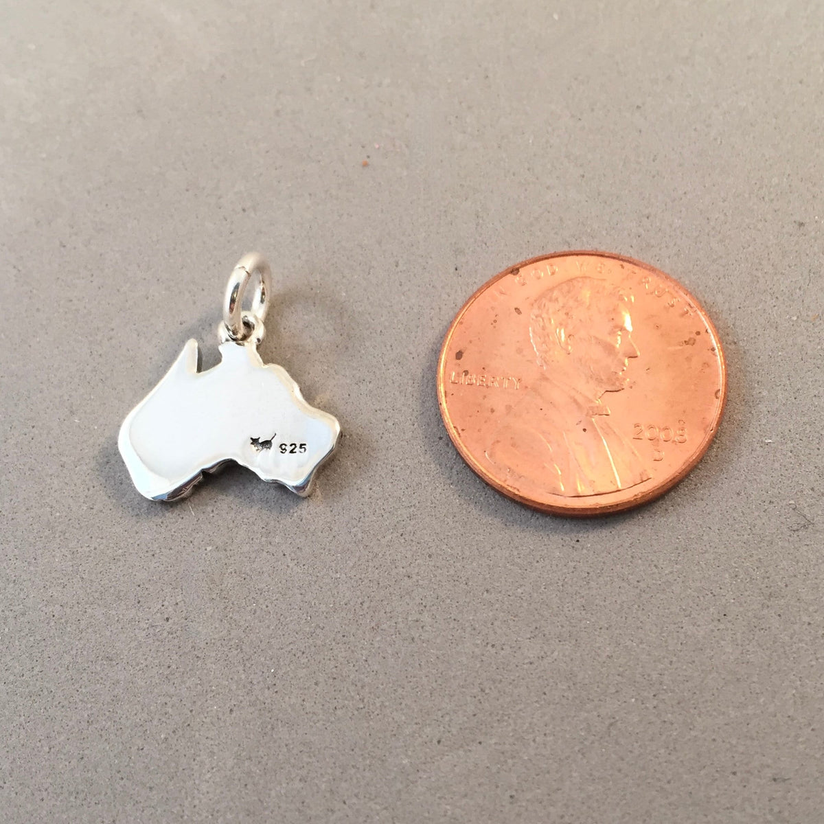 AUSTRALIA MAP .925 Sterling Silver Charm Pendant Country Sydney Perth ...