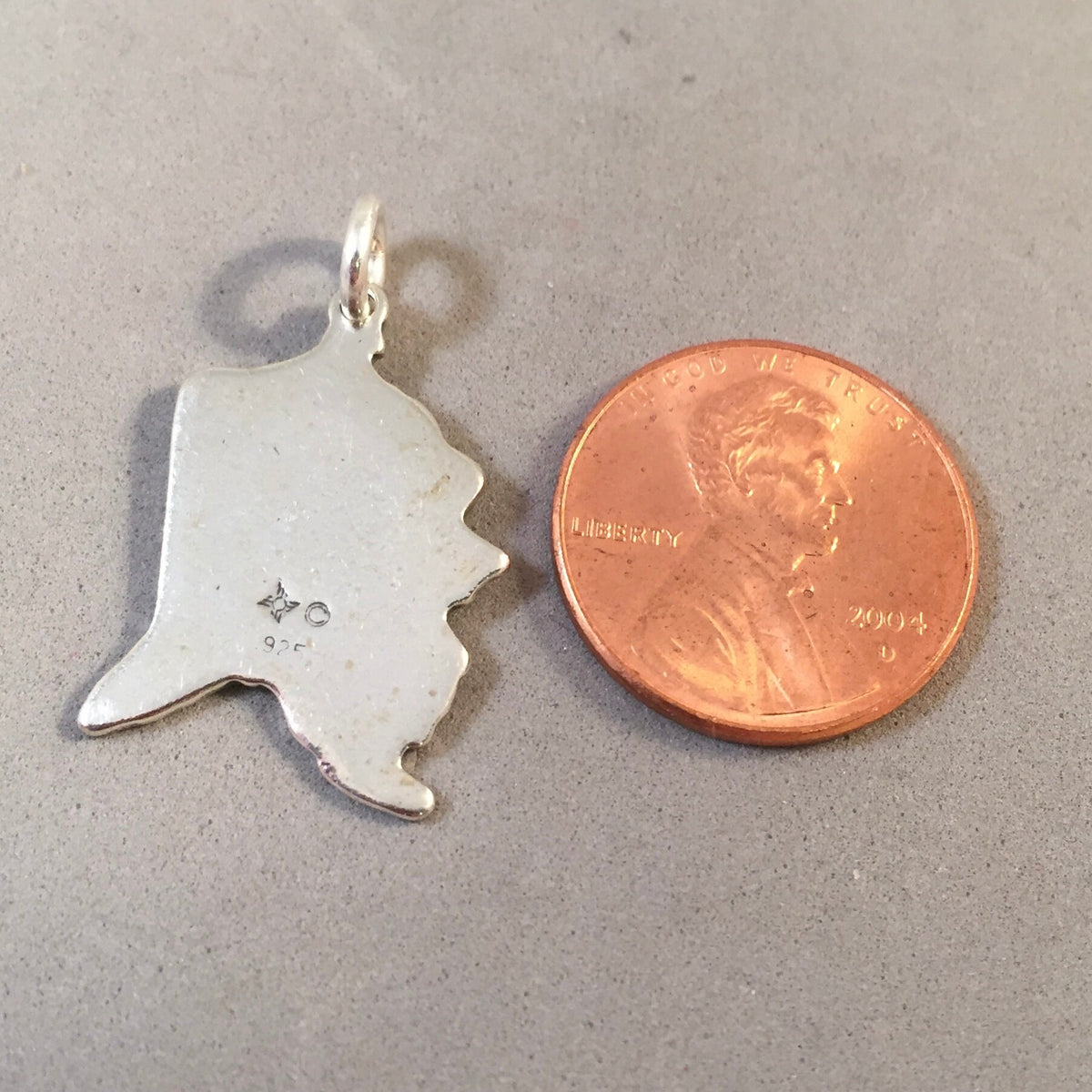 Sale! ALASKA MAP .925 Sterling Silver State Map Charm Travel Souvenir ...