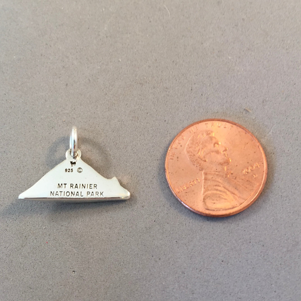 MOUNT RAINIER .925 Sterling Silver Charm Pendant Washington National P ...