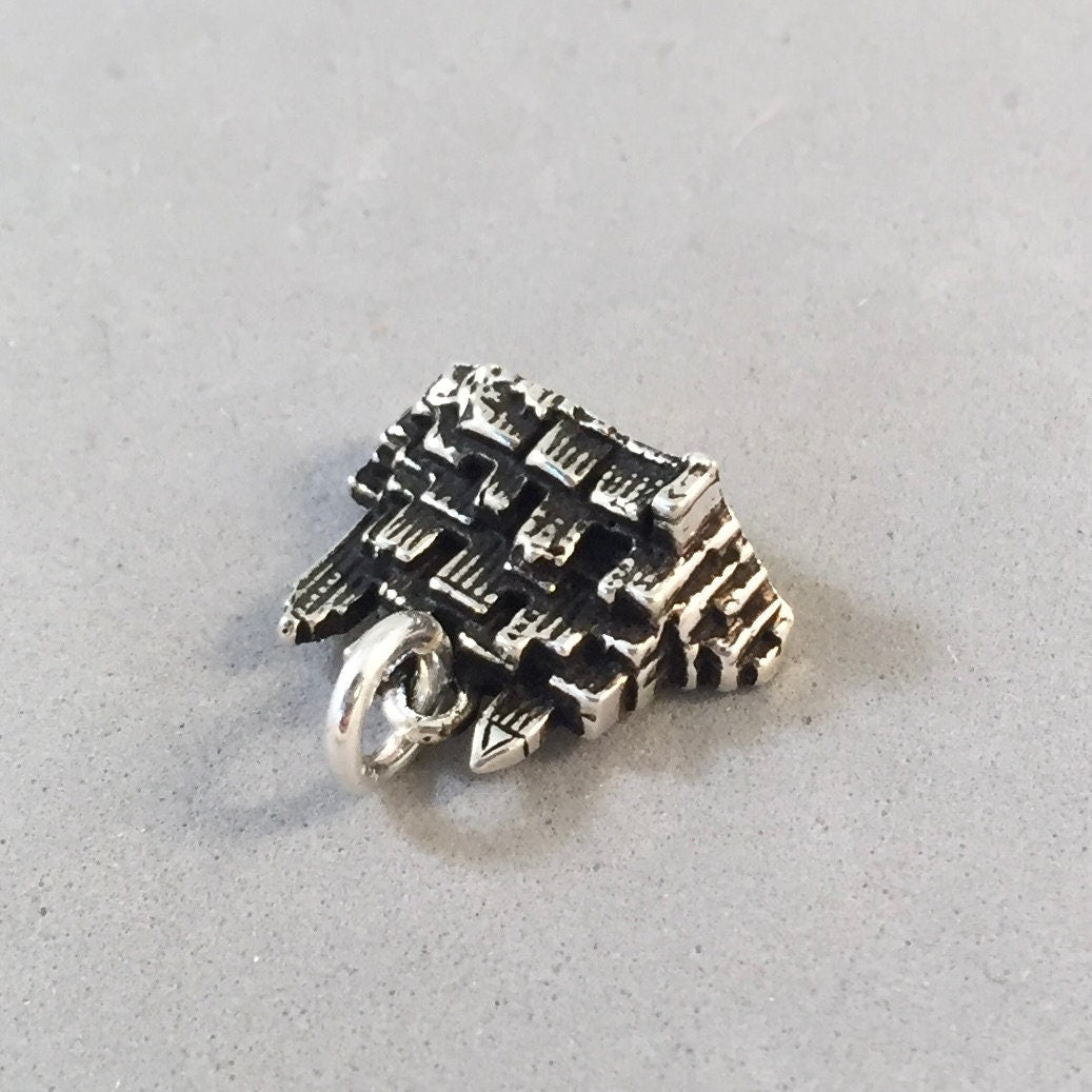 CITY SCAPE .925 Sterling silver Charm Pendant Skyscrapers Buildings Do ...