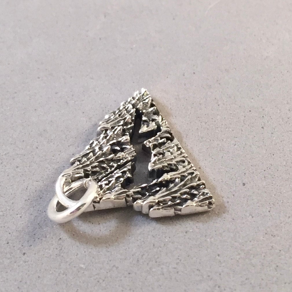 ZIP-LINE .925 Sterling Silver Charm Pendant Trees Forest Canopy HB07 ...