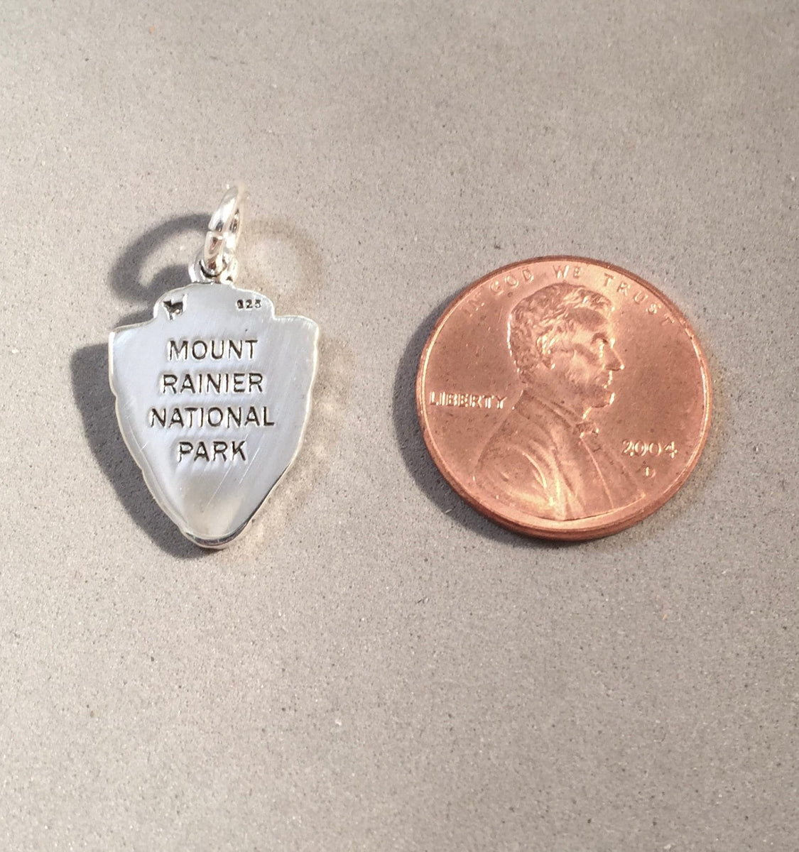 MT RAINIER MARMOT .925 Sterling Silver Charm Pendant National Park Sig ...