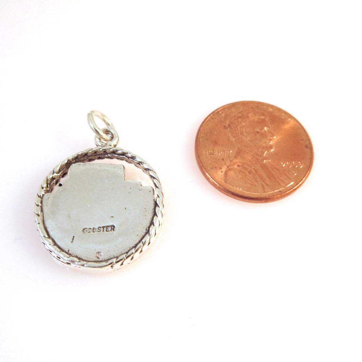 TAOS PUEBLO .925 Sterling Silver Charm Pendant New Mexico Native Ameri ...