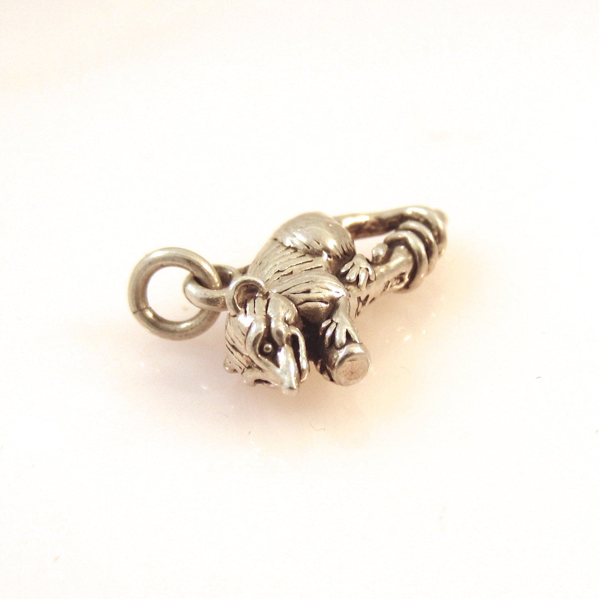 OPOSSUM .925 Sterling Silver 3-D Charm Pendant Branch Possum Marsupial ...